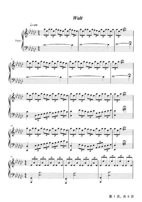 Waltz钢琴谱 菅野洋子 降g调 流行钢琴谱五线谱独奏谱 钢琴谱 钢琴五线谱 钢琴简谱 钢琴弹唱谱 钢琴声乐正谱 钢琴视频教程—牛牛钢琴