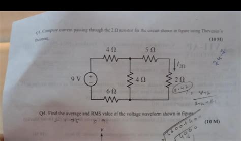 Q3 Compute Current Passing Through The 2Ω Resistor For The Circuit Shown
