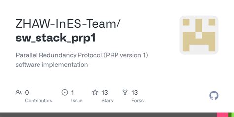 GitHub ZHAW InES Team Sw Stack Prp Parallel Redundancy Protocol PRP Version Software