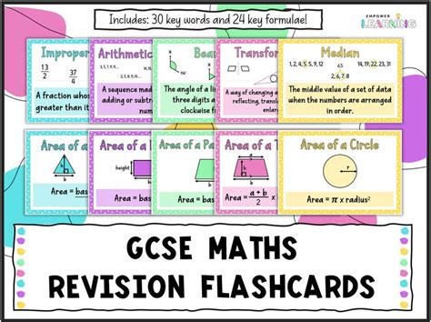 Gcse Maths Revision Flashcards Printable Key Formulae Cards Secondary