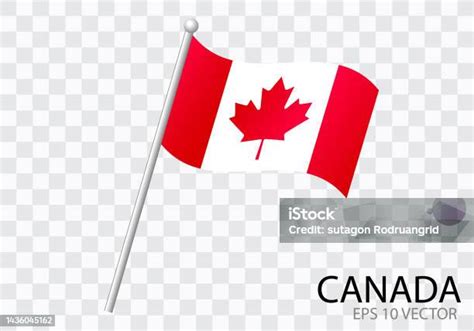 바람에 흔들리는 깃발 기둥이있는 캐나다의 국기 벡터 일러스트 레이 션 캐나다 국기에 대한 스톡 벡터 아트 및 기타 이미지 캐나다 국기 벡터 기둥 Istock
