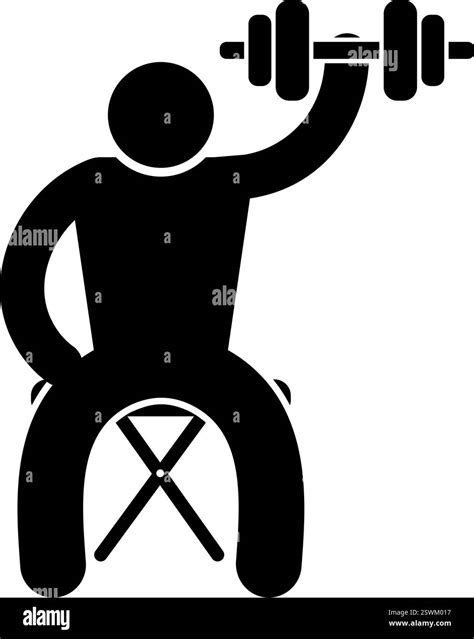 Fitness Center Seated Dumbbell Curl Icon Stock Vector Image And Art Alamy