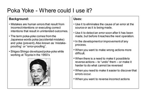 Poka Yoke Error Proofing Pdf