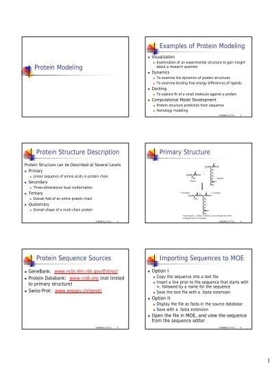 Protein Modeling Examples Of Protein Modeling Protein Structure