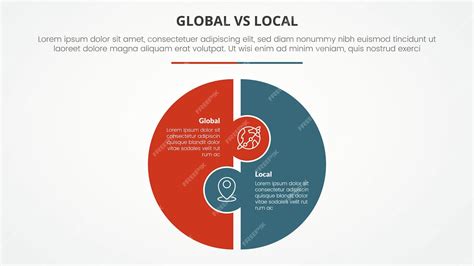 Global Versus Local Versus Comparação Oposto Conceito Infográfico Para Apresentação De Slides