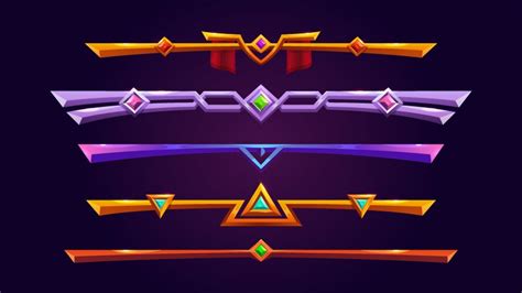 Gold Ui Frame Game Button Medieval Border Design Vector Image