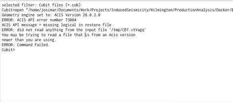 Error When Trying To Load Cubit File Problem With Acis Version 9 By Karl Importing