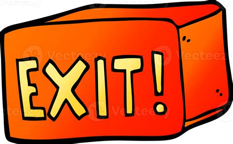 Cartoon Doodle Exit Sign 45312332 PNG