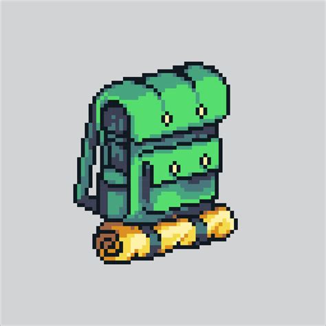 Pixel Art Illustration Backpack Pixelated Backpack Survival Camping Backpack Pixelated For The