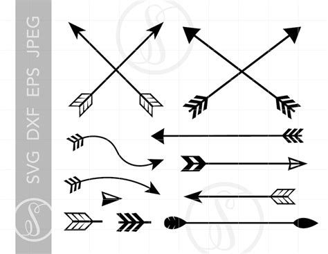 Arrows Svg Clip Art Cut Files Vector Arrow Svg Dxf Pdf Silhouette