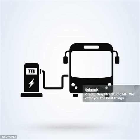 전기 버스 충전기 벡터 간단한 현대 아이콘 디자인 일러스트 버스에 대한 스톡 벡터 아트 및 기타 이미지 버스 전기 연료 및 전력 생산 충전 Istock