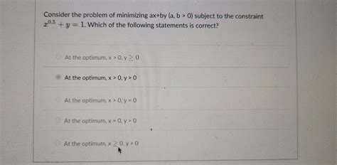 solved consider the problem of minimizing ax by a b 0
