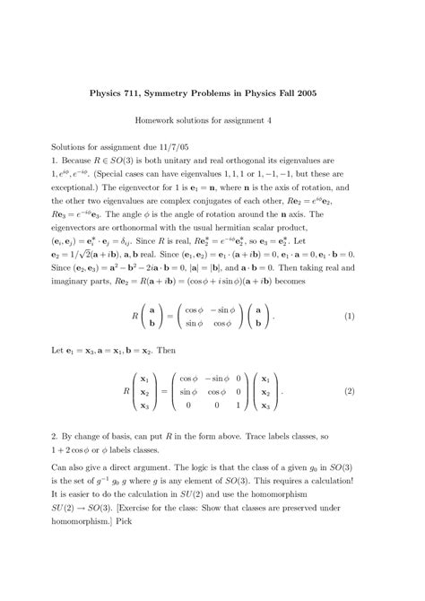 4 Solved Problems On Lorentz Transformations Assignment 4 Phys 711 Docsity