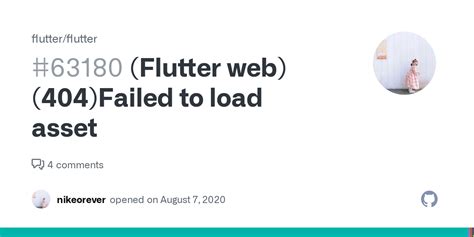 flutter web 404 failed to load asset · issue 63180 · flutter