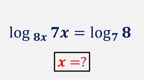 Solving An Interesting Log Equation Math Olympiads👇 Youtube