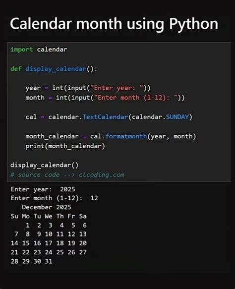 Calendar Month Using Python Python Viralreels Excel Trending Shorts Short Shortvideo New