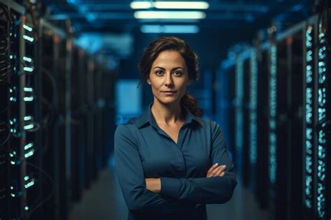 Premium Ai Image Portrait Of A Mature Female Technician Generative By Ai