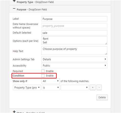 Conditional Fields Addon Using Addons Extensions Real Estate Manager
