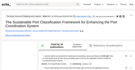 The Sustainable Port Classification Framework For Enhancing The Port