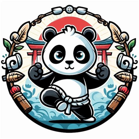 милый мультфильм панды изолирован на белом фоне векторная иллюстрация Премиум Ai