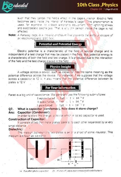 Chapter 4 Physics 10th Class Notes Matric Part 2 Notes