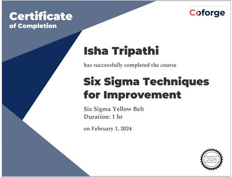 Isha Tripathi On Linkedin Im Happy To Share That Ive Obtained A New Certification Six Sigma…