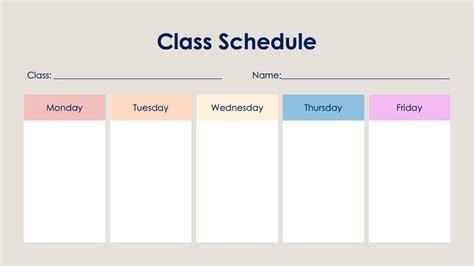 Class Schedule Slides Infografolio