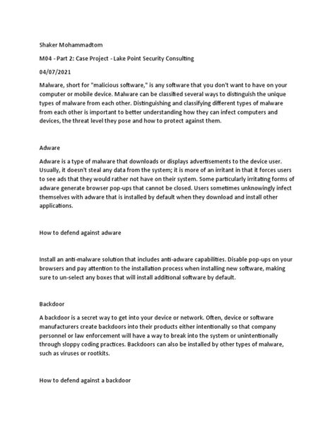 M04 Part 2 Case Project Lake Point Security Consulting Shaker