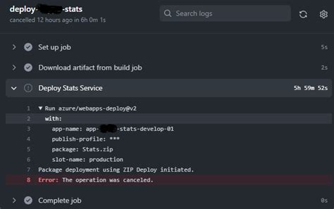 Github Actions Deployment Stuck To Package Deployment Using Zip Deploy Initiated Microsoft Qanda