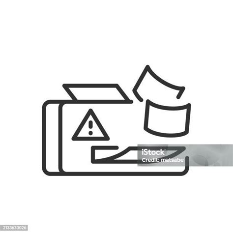 Printer Print Error Linear Icon Line With Editable Stroke Stock