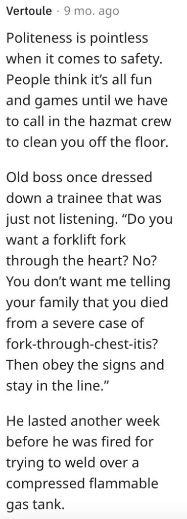 ‘i Got Scared Hed Be Crushed Woman Got A Co Worker Fired After He