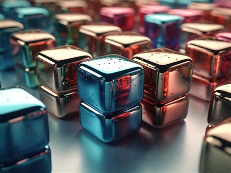 Premium Ai Image Futuristic Glass Cubes Background Abstract Geometric Mosaic Grid Square Tiles