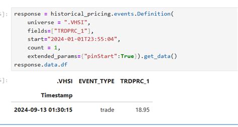 How To Retrieve The As Of Date And Timestamp From Historical Pricing Lseg Developer Community