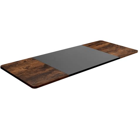 Vivo Black Rustic Vintage Brown 71x30 Inch Table Top For Sit Stand Desk