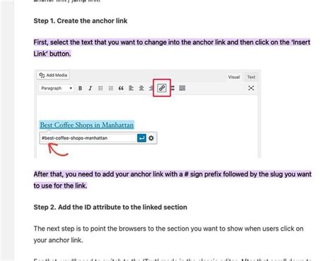 How To Easily Add Anchor Links In WordPress Step By Step Anchor Table Of Contents Page