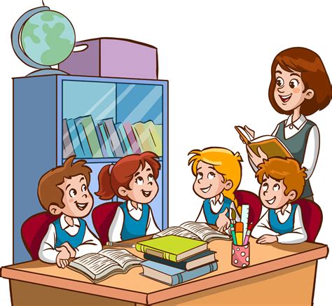 Teacher And Babes Are Studying In The Classroom Cartoon Vector Vector Art At Vecteezy