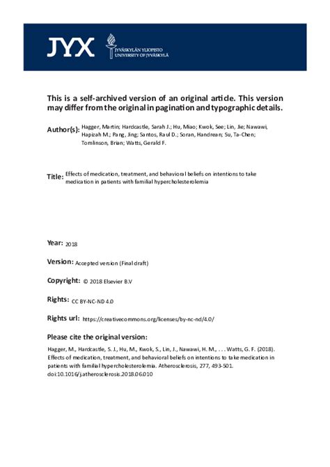 Pdf Effects Of Medication Treatment And Behavioral Beliefs On Intentions To Take Medication