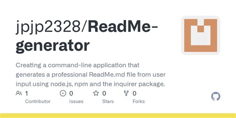 Github Jpjp2328readme Generator Creating A Command Line Application