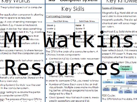 Gcse Computer Science Knowledge Organiser Computer System Teaching Resources