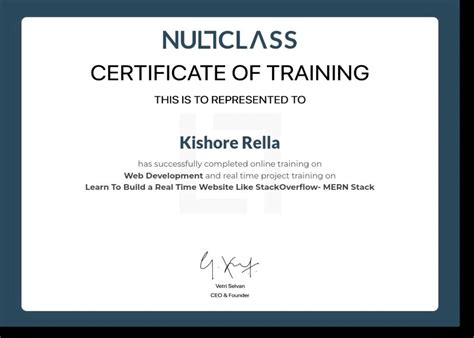 Kishore Rella On Linkedin Webdevelopment Mernstack Certification