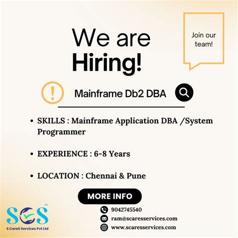 S Cares Services Pvt Ltd On Linkedin Mainframedba Db2 Dbajobs Mainframecareers Chennaijobs