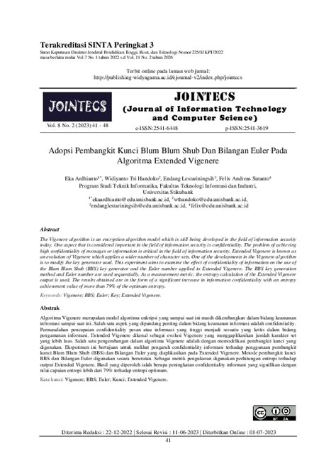 Pdf Adopsi Pembangkit Kunci Blum Blum Shub Dan Bilangan Euler Pada