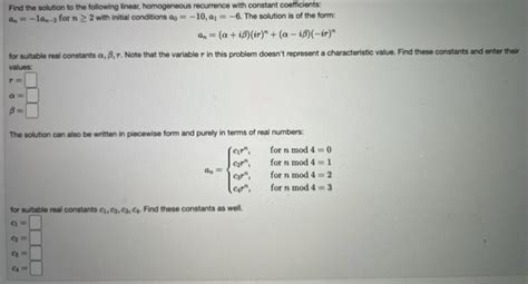 Get Answer Find The Solution To The Following Linear Homogeneous