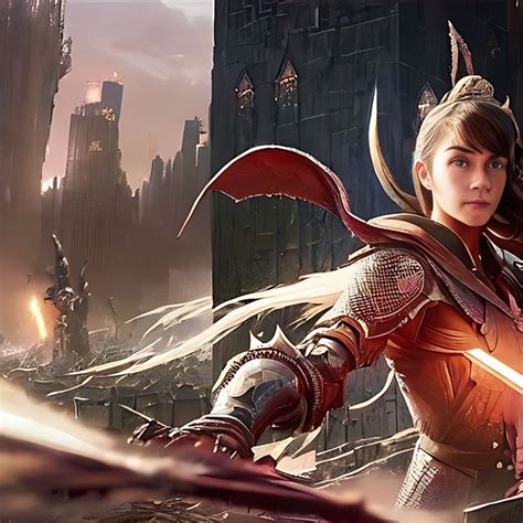 Девушка с мечом Рисую в нейросети