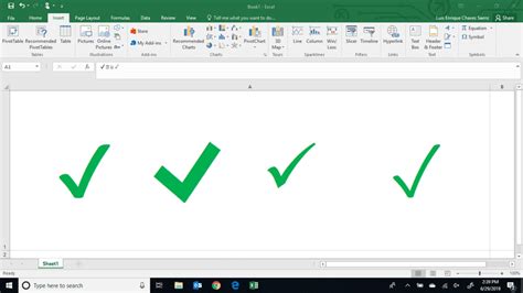 How To Insert A Check Mark In Excel