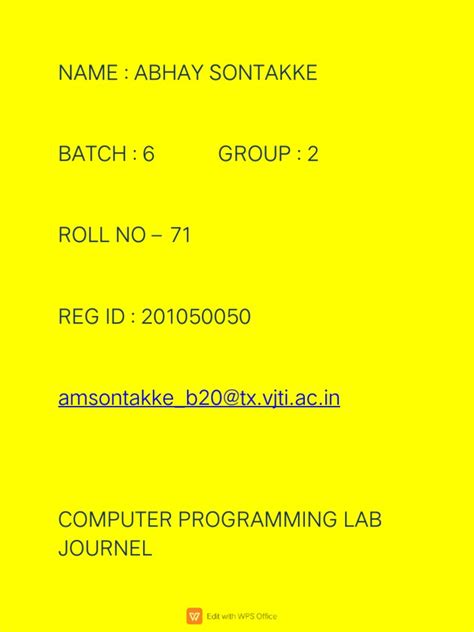 Abhay Sontakke 71 Computer Cpps Lab Journel Project 1 Pdf Computing Computer Architecture