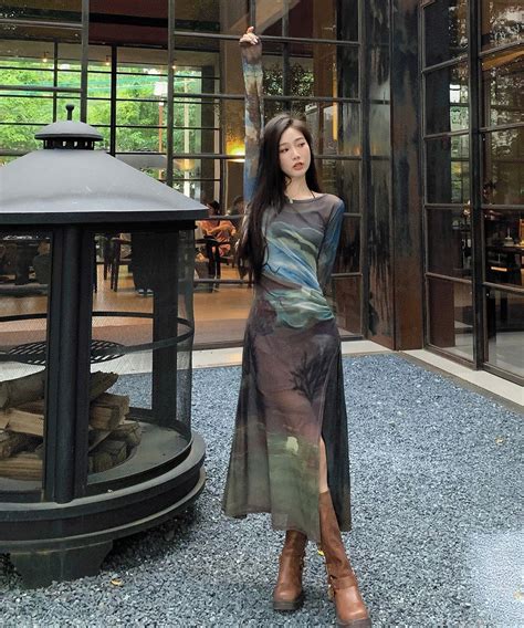 2ps Set 오션 포레스트 나염 트임셔링 레이어드 롱원피스 나시원피스 트임원피스 타이다이 나염롱원피스 에이블리