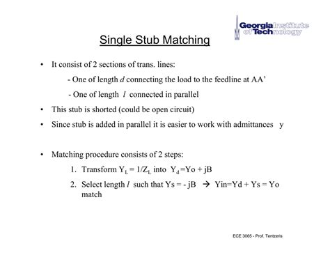 Single Stub Matching