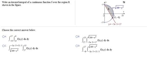 Solved Write An Iterated Integral Of A Continuous Function F