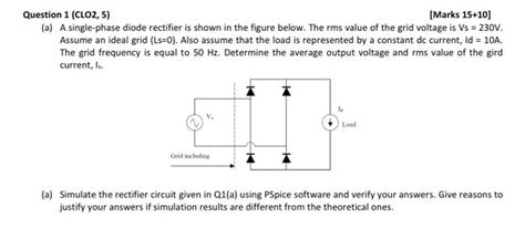 Solved Question 1 Clo2 5 Marks 1510 A A Single Phase